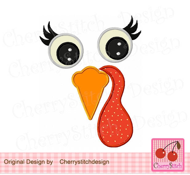 Turkey FaceThanksgiving Turkey Digital Embroidery Appliqque | Etsy