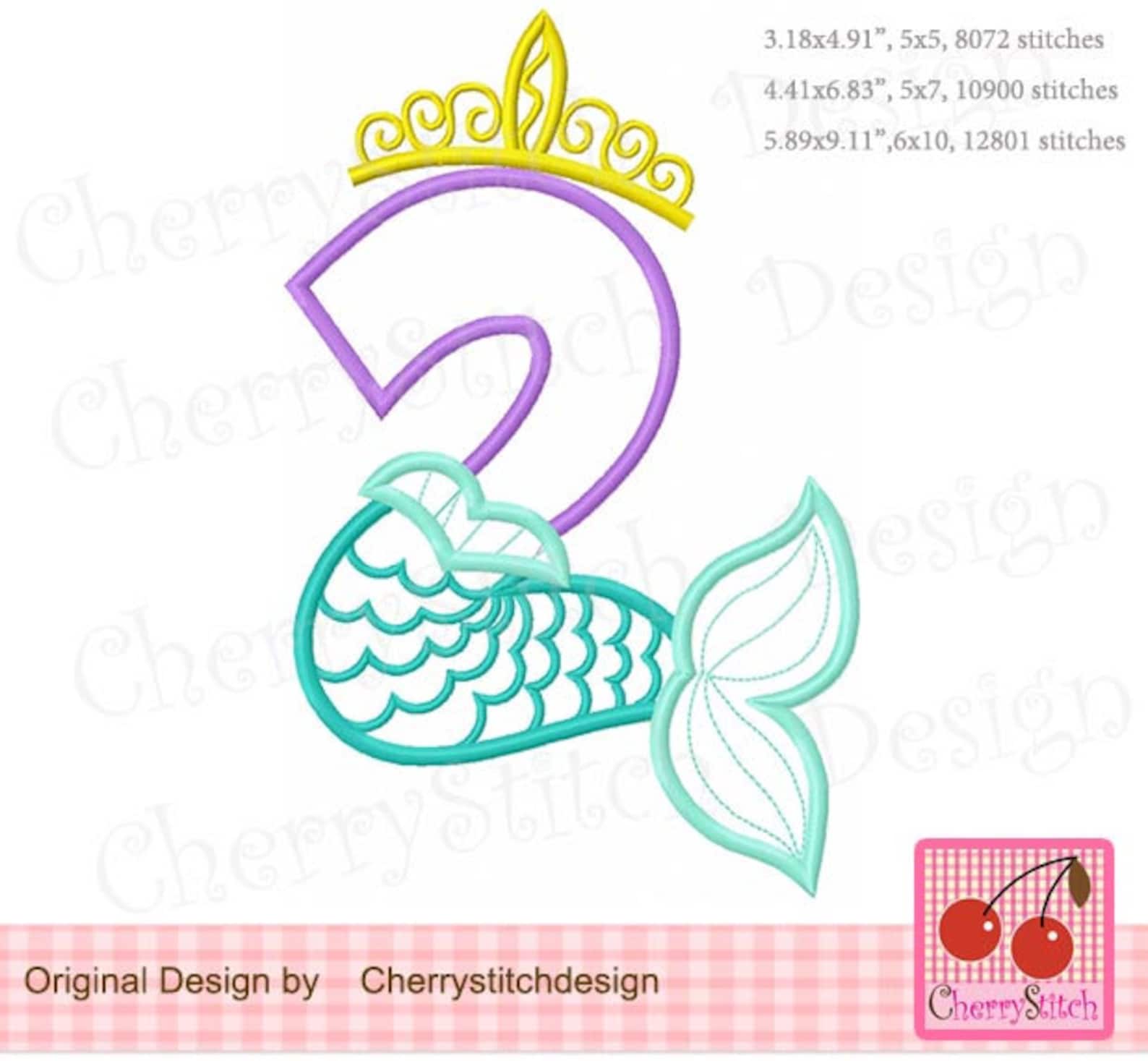 Mermaid Tail Number 2 Mermaid Number 2 Birthday Princess | Etsy