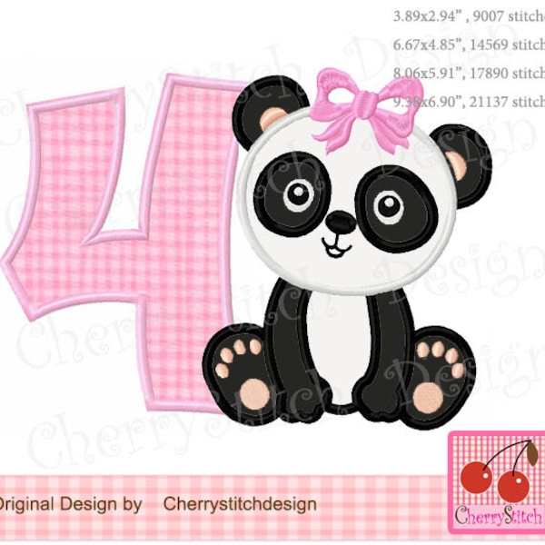 Panda Applique - Etsy