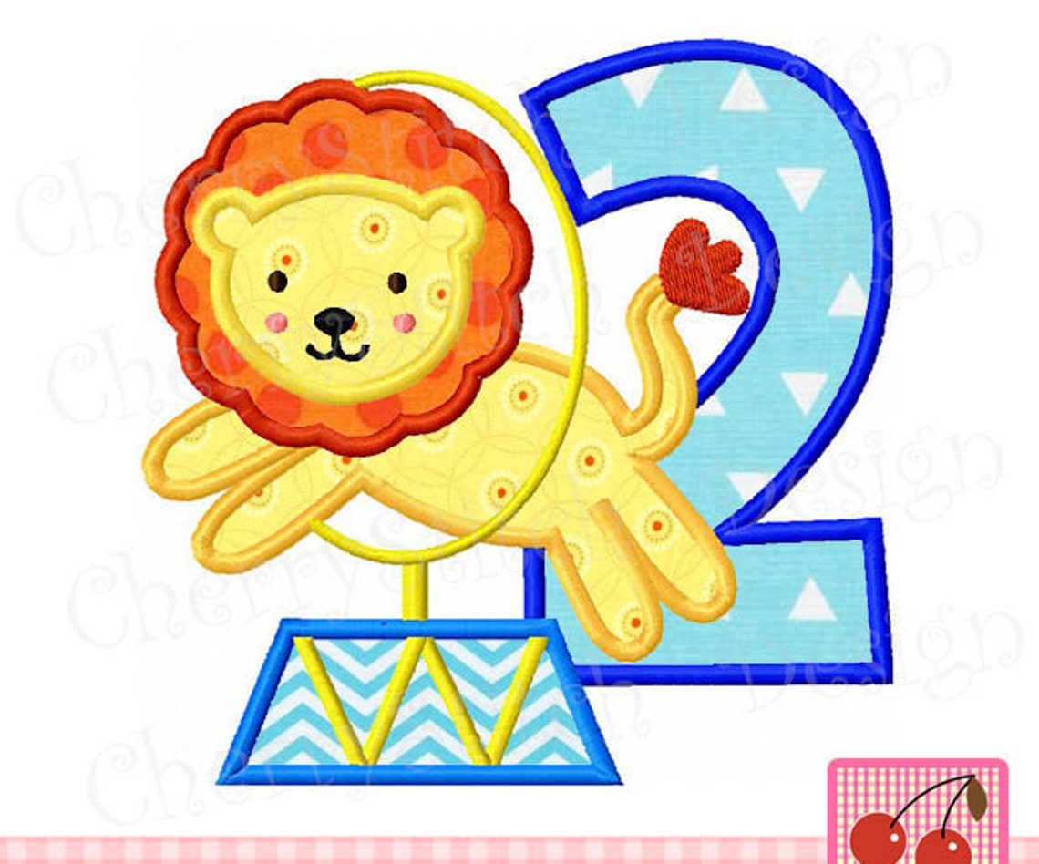 Embroidery Design Circus Lion Number 2 Machine Embroidery - Etsy