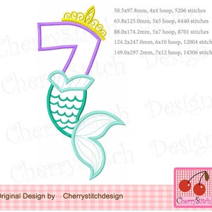 Mermaid Tail Number 7 Mermaid Number 7, Birthday Princess Machine ...