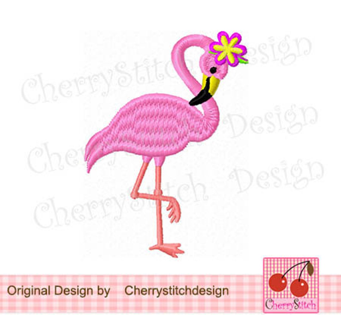 Flamingo Fill Stitches Machine Embroidery Design - Etsy