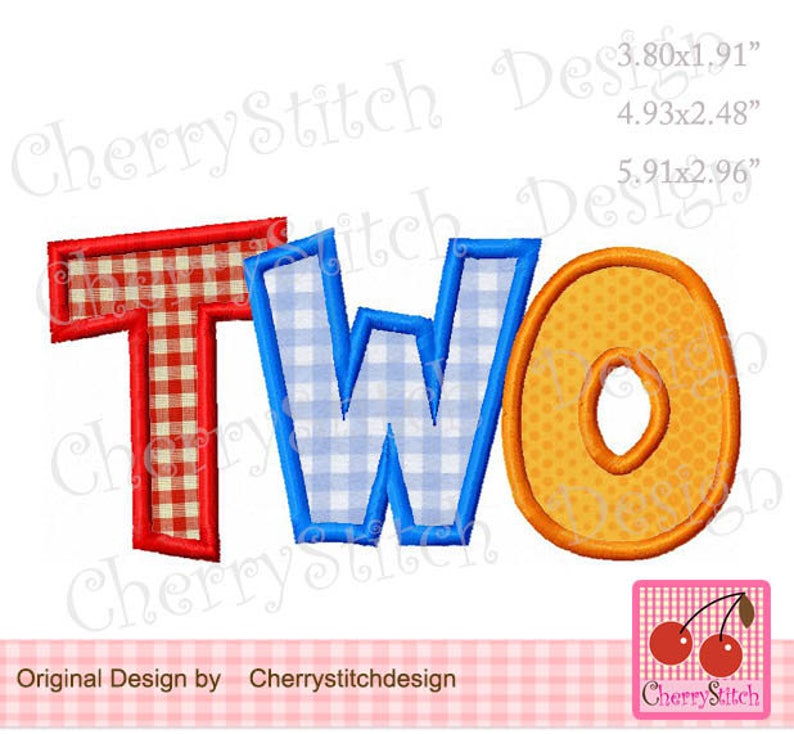 Birthday Number Two Applique - Machine Embroidery Design - Etsy