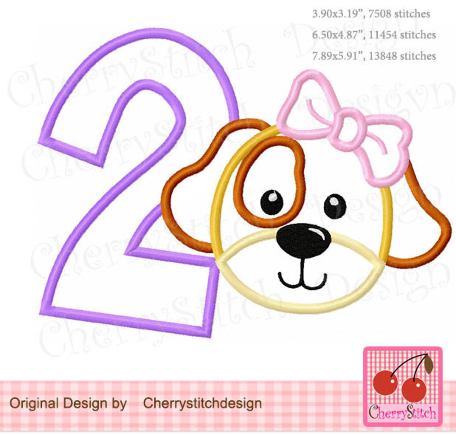 Puppy Girl Number 2 Birthday Number 2 Machine Embroidery - Etsy