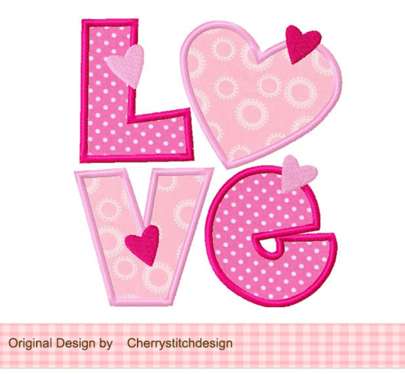 Valentine's Day LOVE Machine Embroidery Applique - Etsy