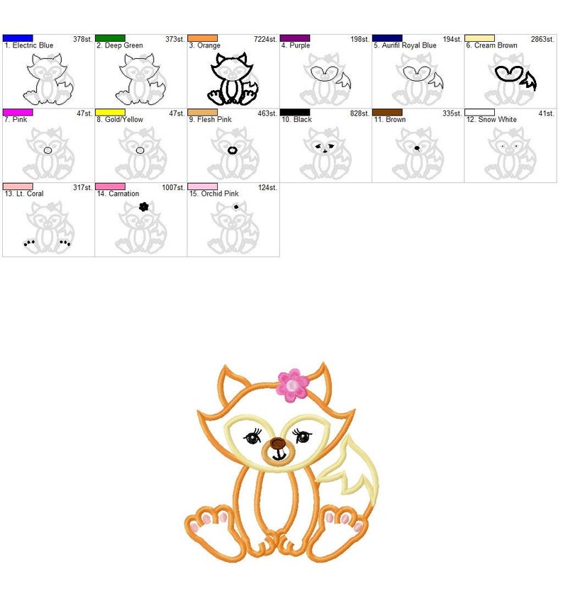 Fox Baby Fox for Girls Machine Embroidery Applique Design - Etsy