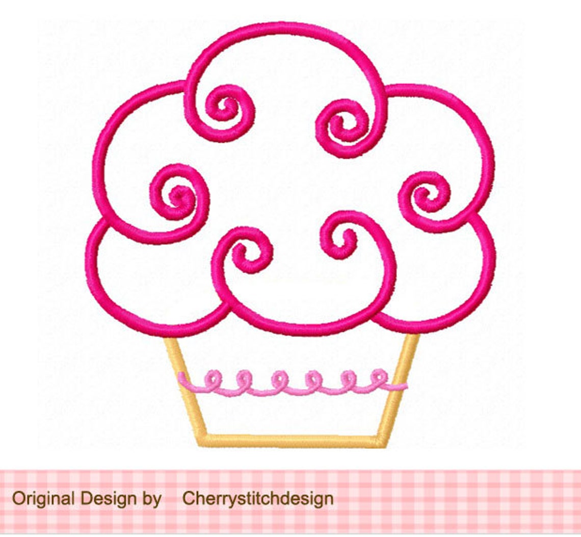 Embroidery Design Cupcake Machine Embroidery Applique - Etsy