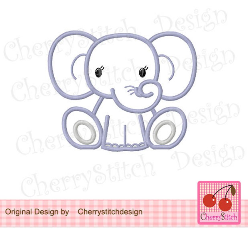 Elephant Baby Animal Machine Embroidery Applique Design 4x4 - Etsy