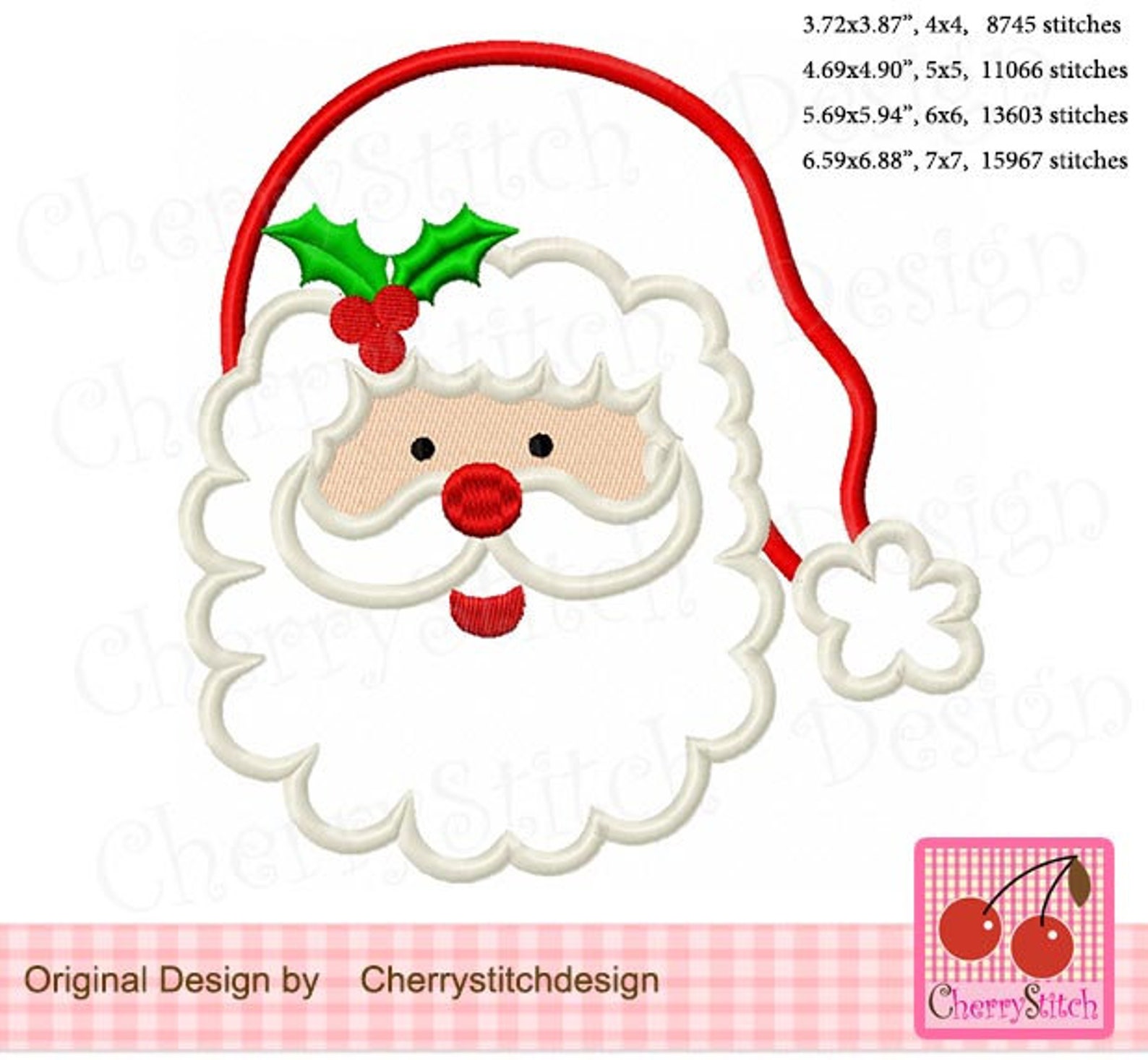 Christmas Santa Claus Face Machine Embroidery Applique Design CH0210 - Etsy