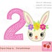 Easter Bunny Face Bunny Number 2 Birthday Number 2 Rabbit - Etsy