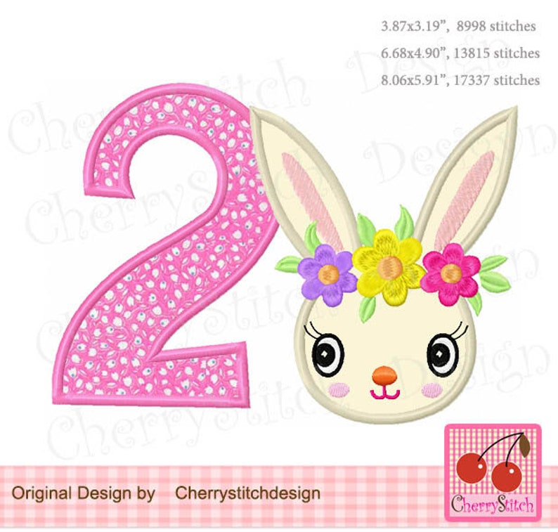 Easter Bunny Face Bunny Number 2 Birthday Number 2 Rabbit - Etsy