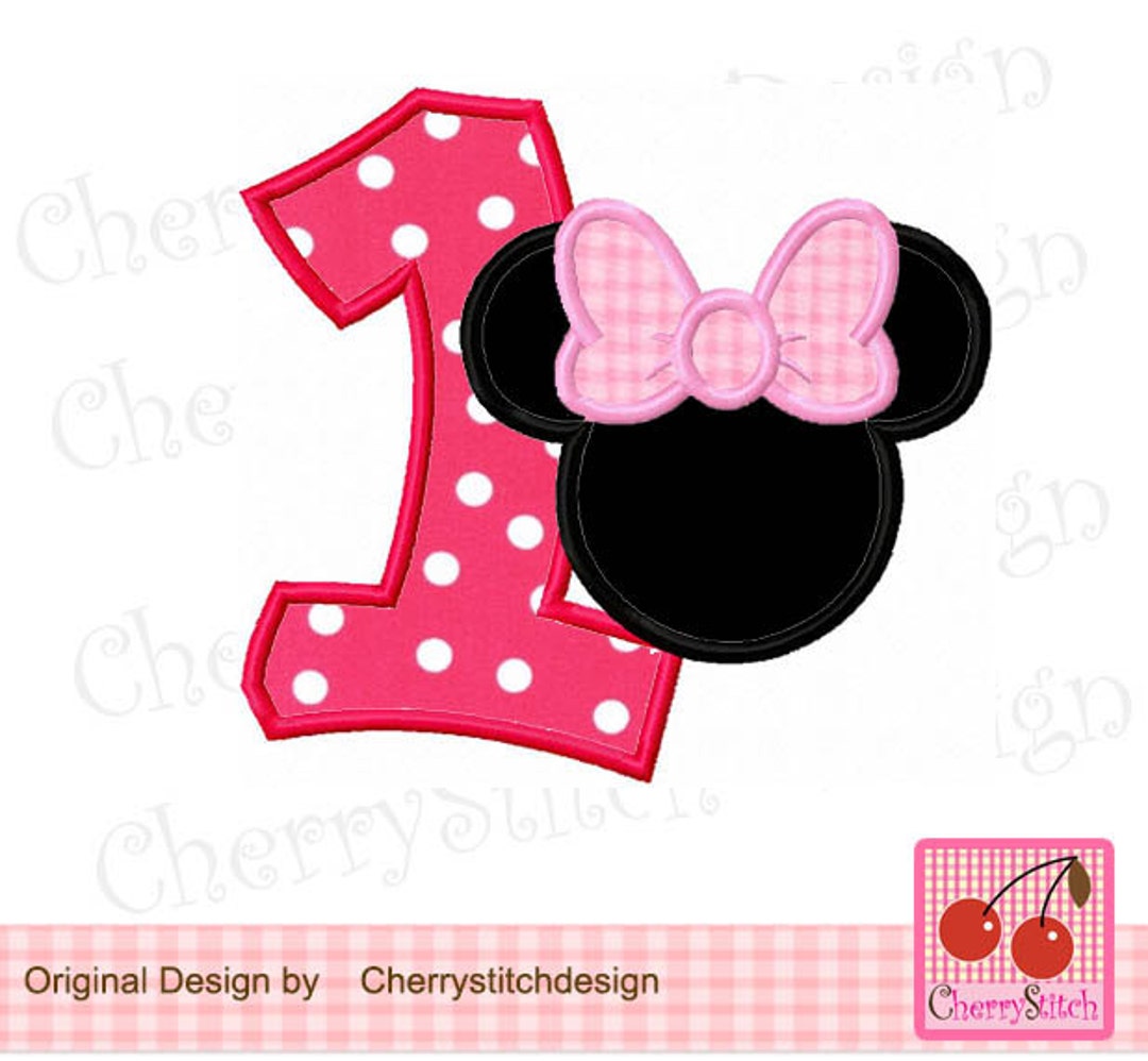 Minnie Number 1 Birthday Number Machine Embroidery Applique Design - Etsy