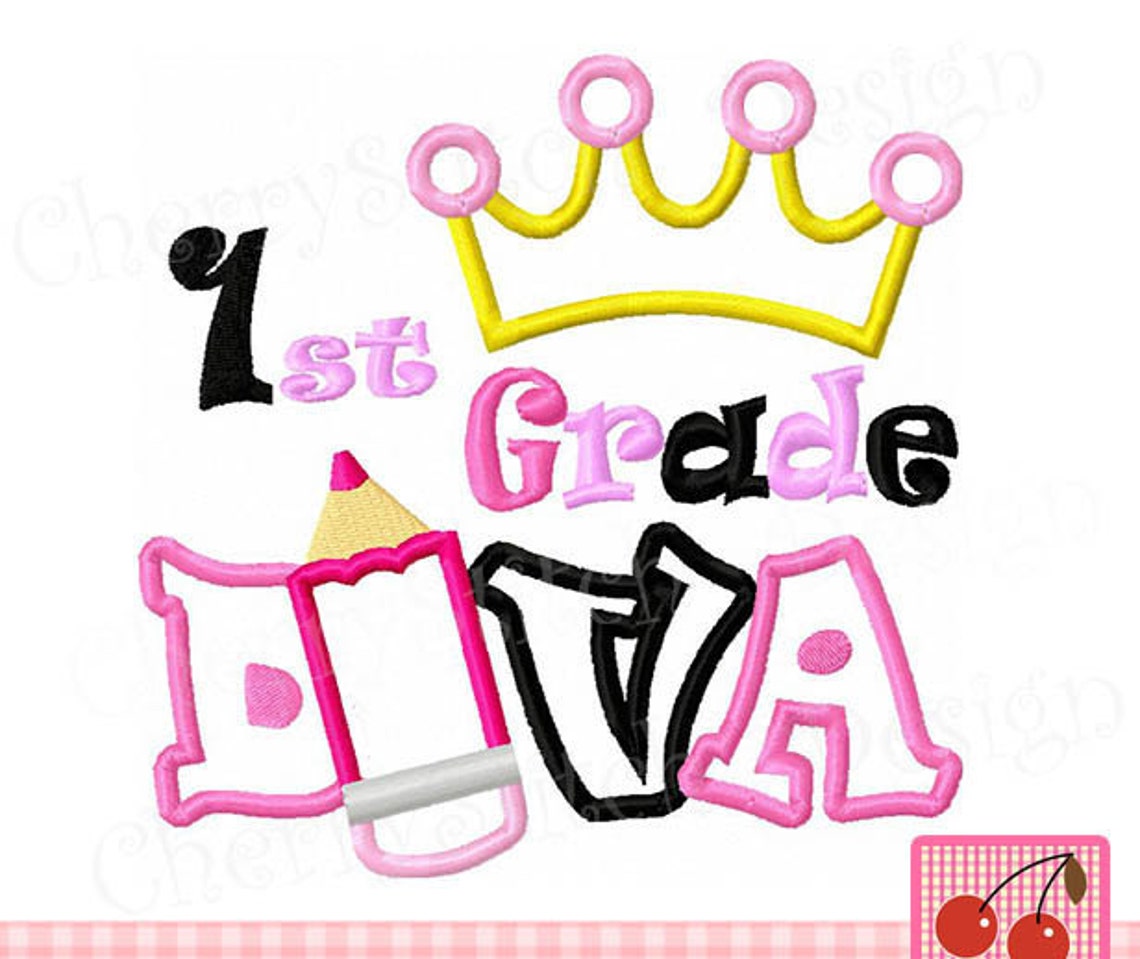 1st Grade DIVA School Diva Machine Embroidery Applique SCH017 - Etsy
