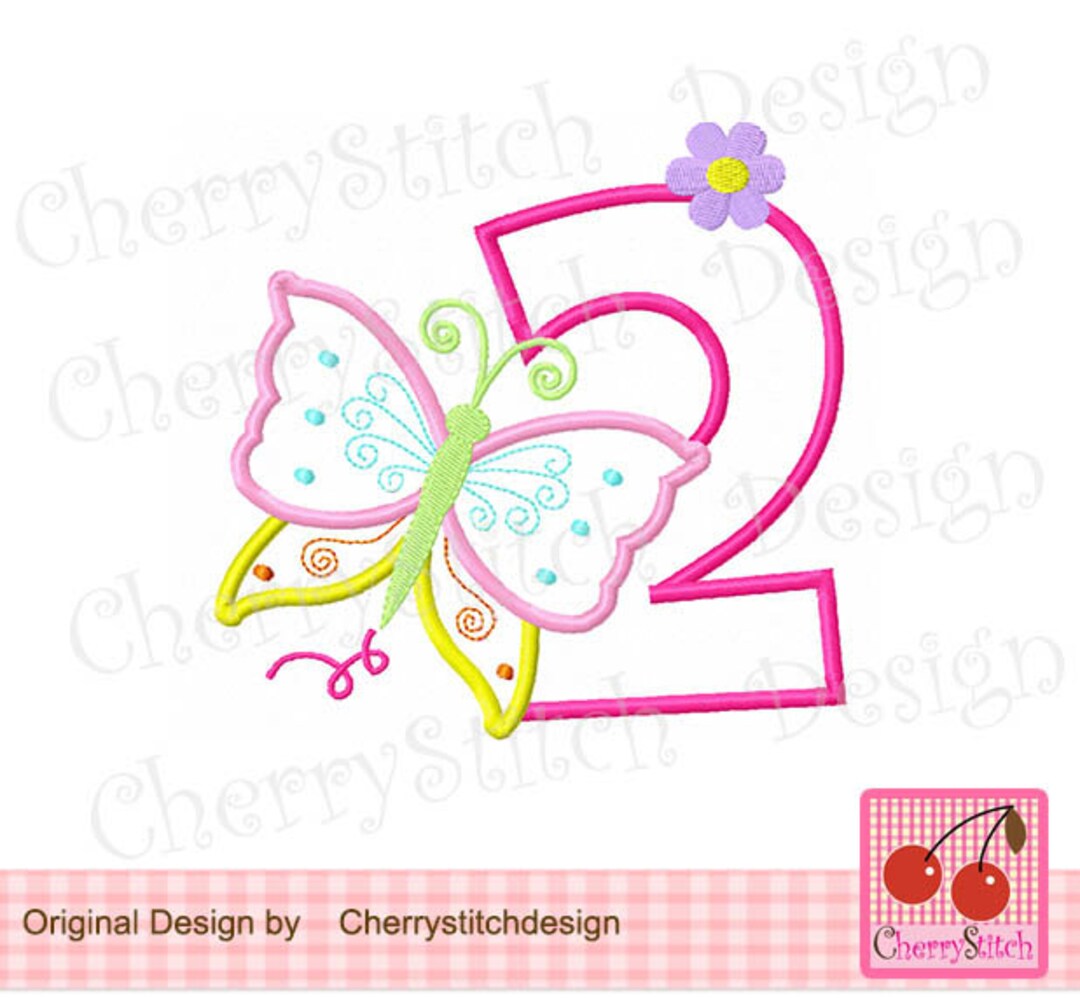 Butterfly Number 2 Machine Embroidery Applique - 4x4 5x5 6x6" - Etsy