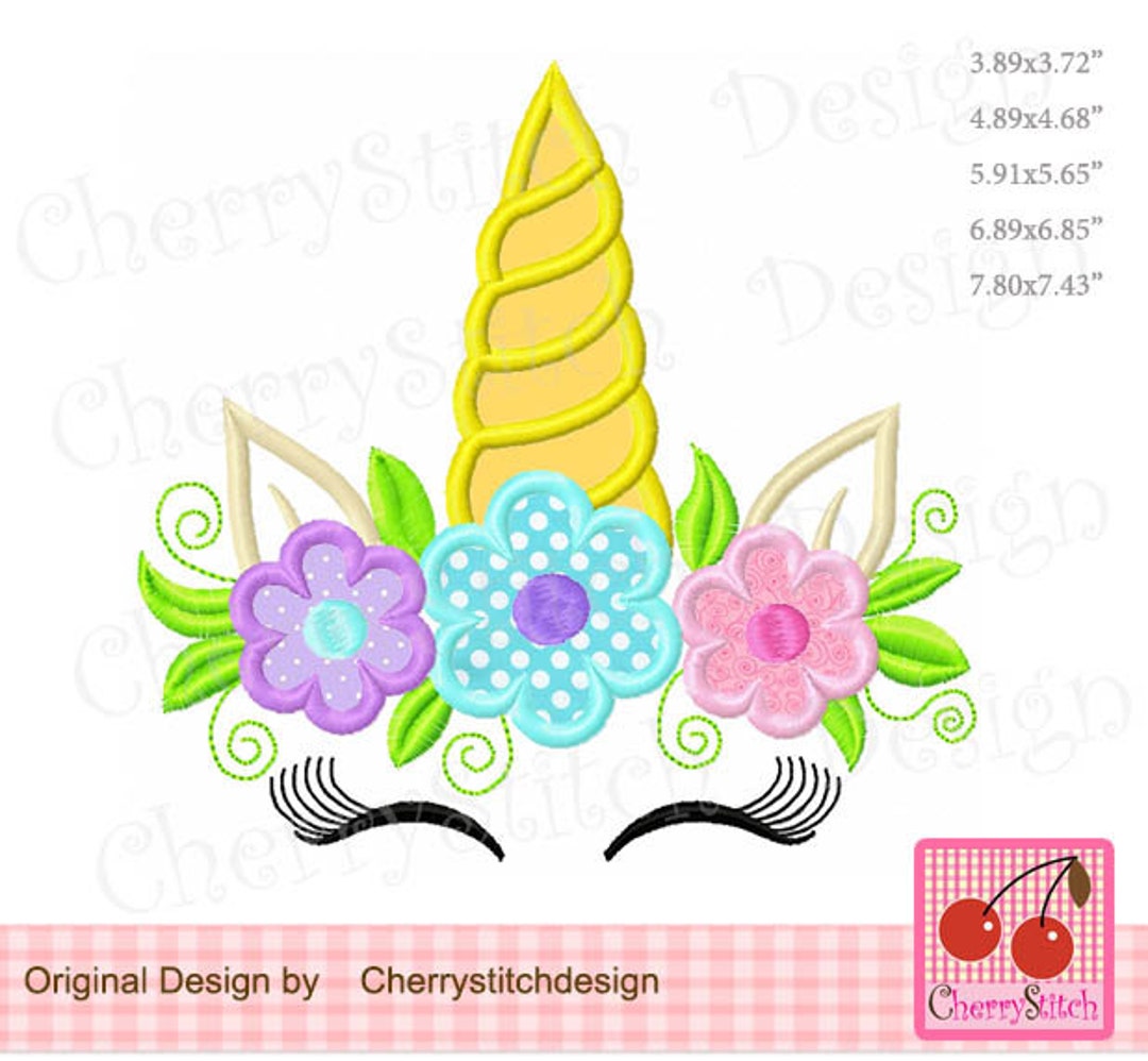 Unicorn Flowers Unicorn Machine Embroidery Design - Etsy