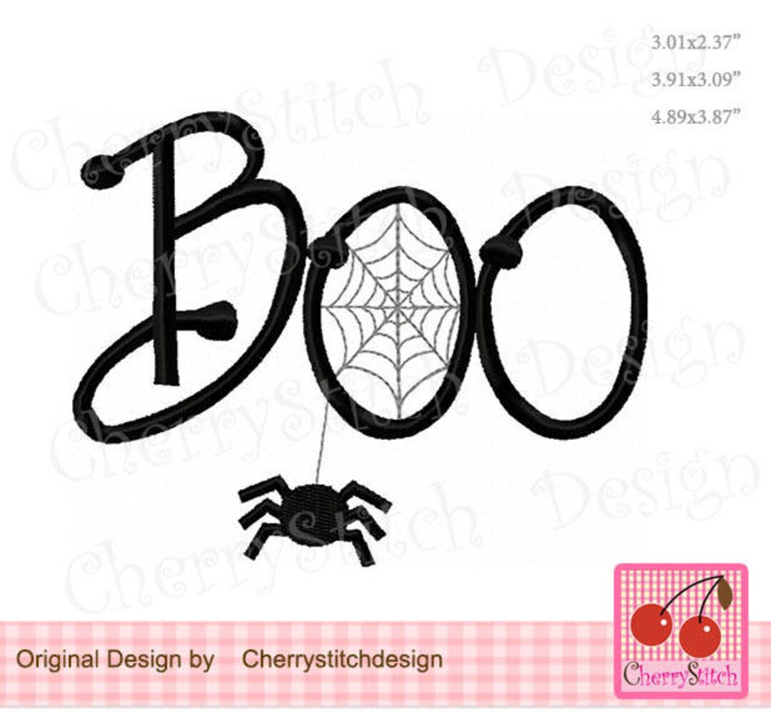 Halloween BOO Filled Stitches Machine Embroidery Design - Etsy