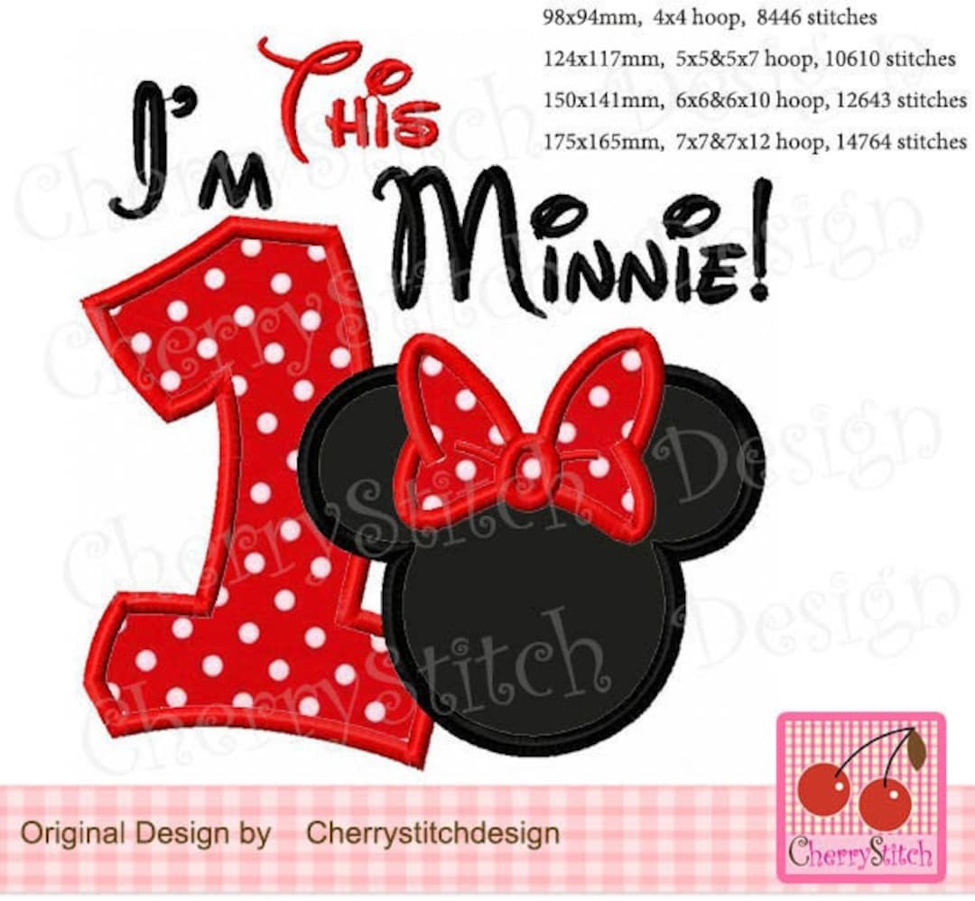 Minnie Applique I'm This Minnie Machine Embroidery Applique BIR0369 - Etsy