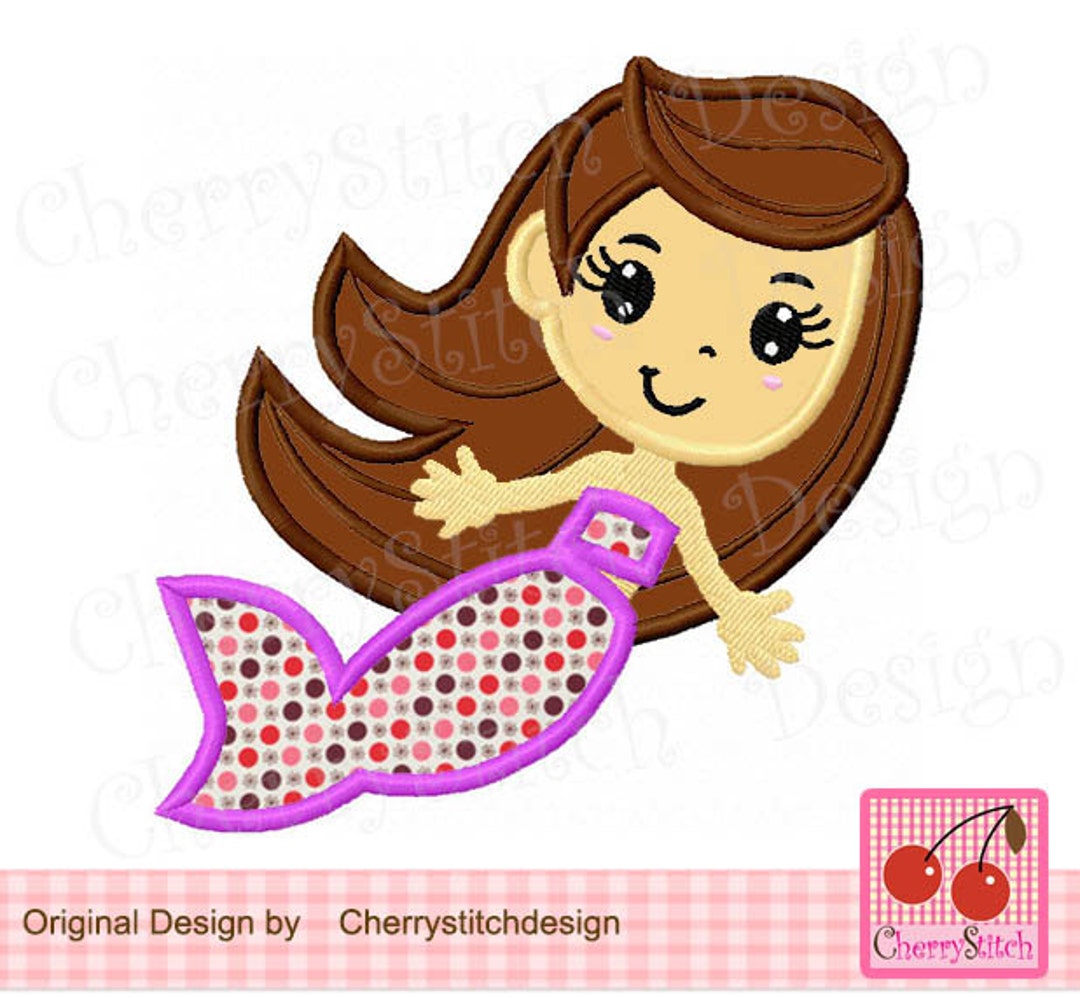 Mermaid Sea-maiden Machine Embroidery Applique Design- 4x4 5x5 6x6" - Etsy