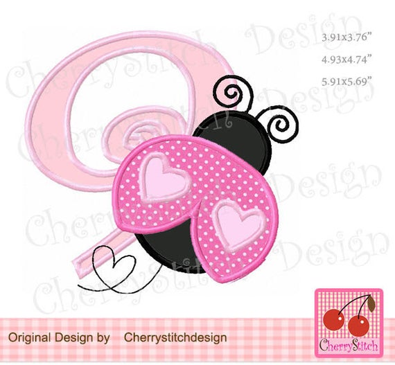 Ladybug Number 9 Machine Embroidery Applique Design for 4x4 | Etsy
