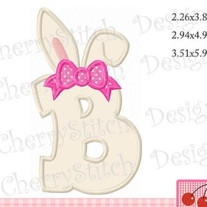 Easter Bunny Monogram B Letter B Machine Embroidery Applique Design - Etsy