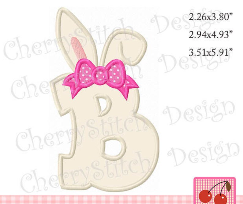 Easter Bunny Monogram B Letter B Machine Embroidery Applique | Etsy