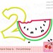Watermelon Number 2 Summer Fruit Machine Embroidery Applique Design for ...