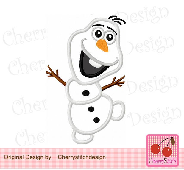 Snowman OLAF Frozen Machine Embroidery Applique - Etsy