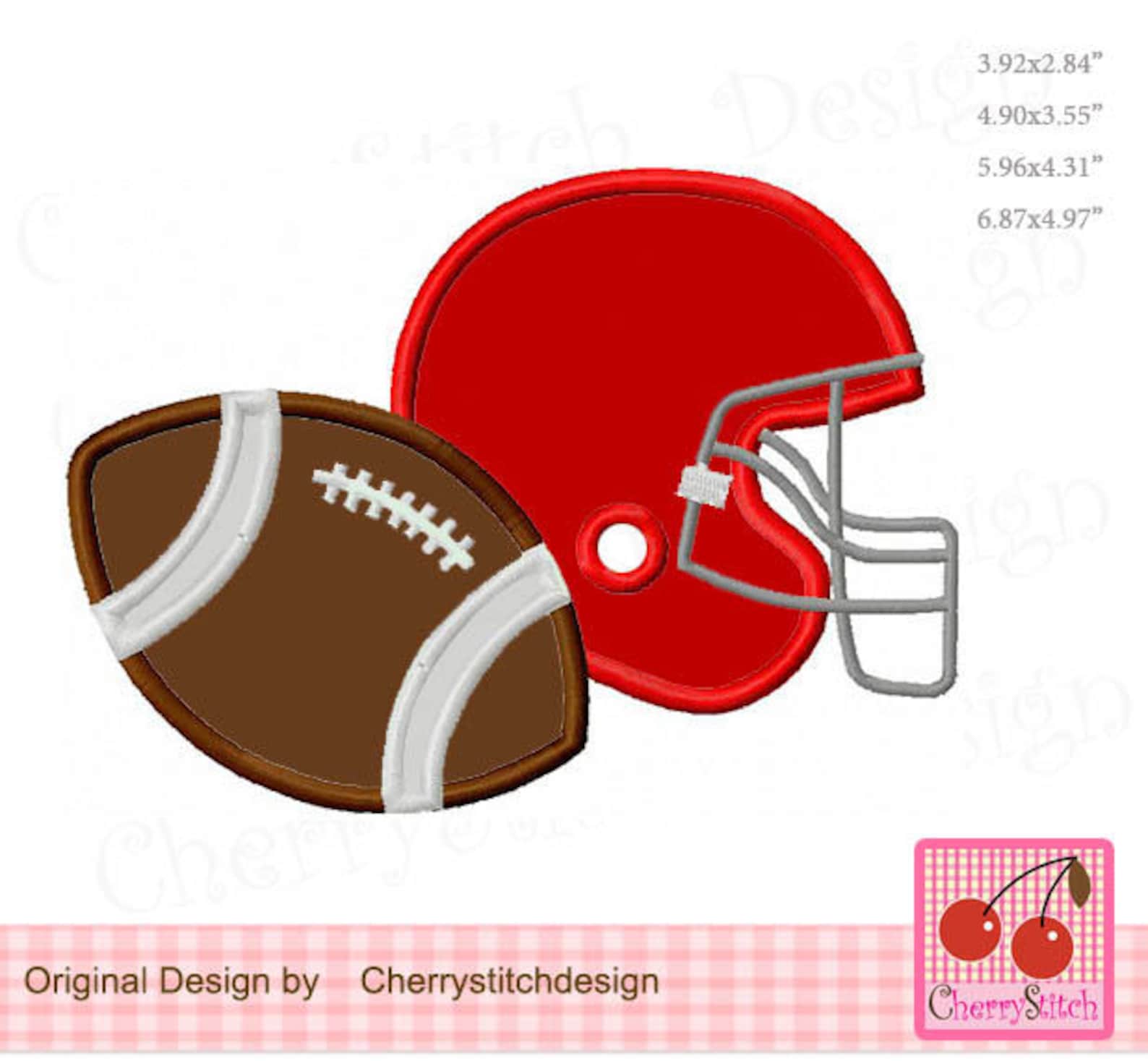 Football and Helmet Back to School Embroidery Sports School Machine ...
