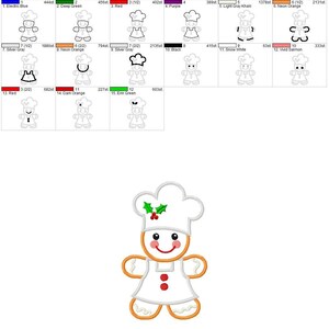 Christmas Gingerbread Chef Hat Gingerbread Machine Embroidery Applique ...