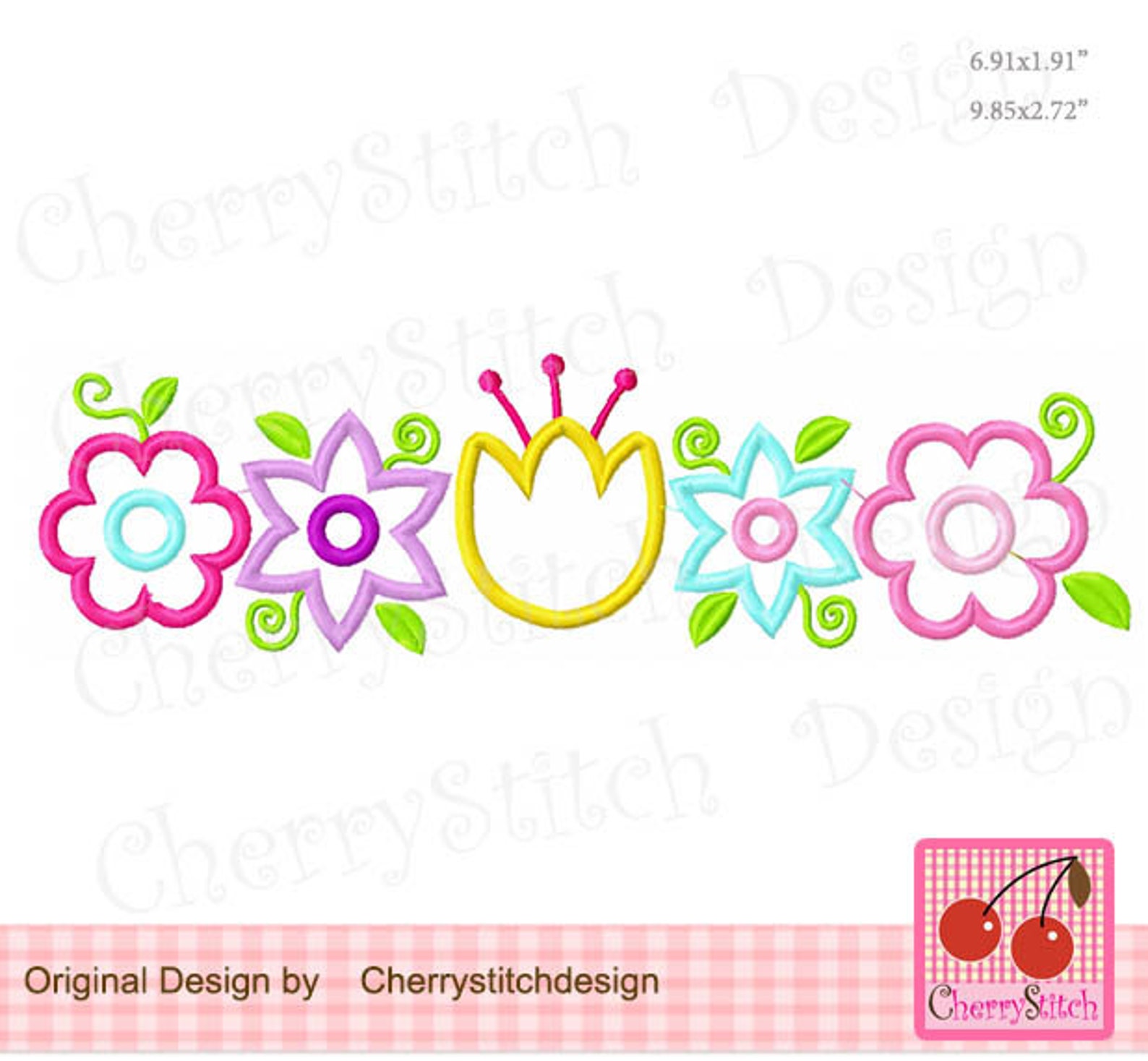 Flowers Machine Embroidery Applique Design SPR36 - Etsy