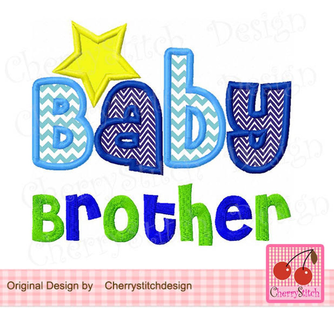 Baby Brotherbrother Machine Embroidery Applique Design - Etsy