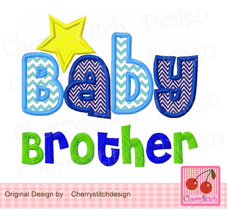 Baby Brother,brother Machine Embroidery Applique Design - Etsy