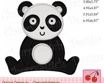 Panda Applique Machine Embroidery Design,girl Panda Embroidery, Animal ...