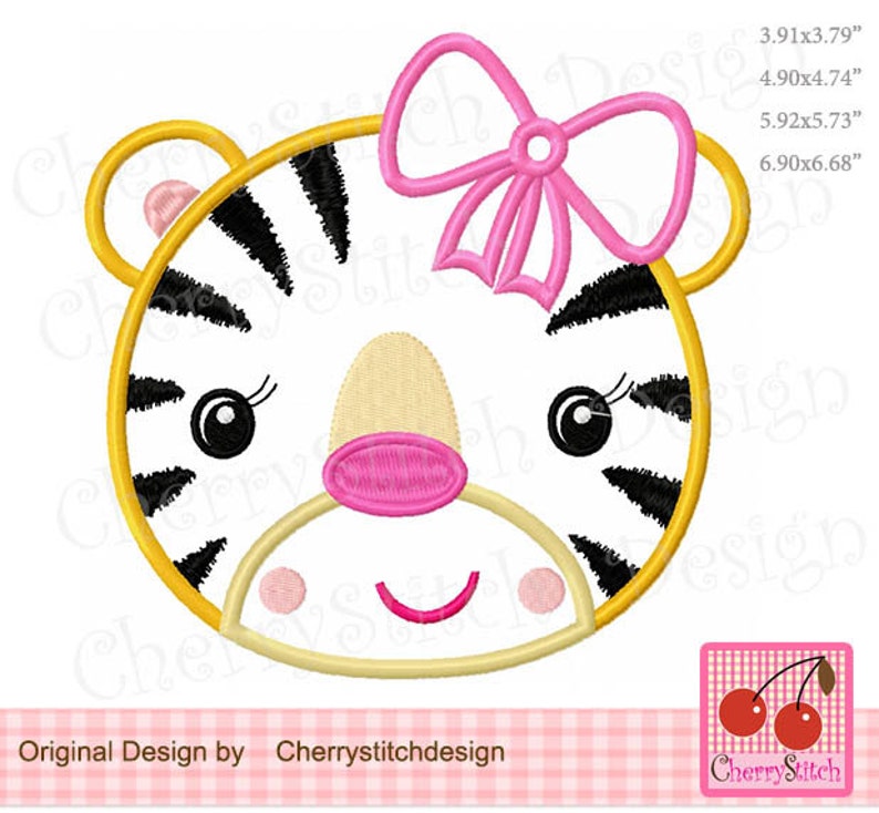 Tiger Applique Baby Tiger Girl Animal Machine Embroidery | Etsy