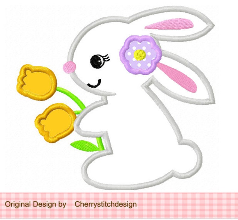 Bunny Machine Embroidery Applique Design 4x4 5x5 6x6 | Etsy