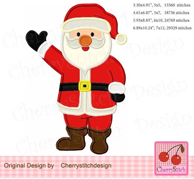 Christmas Santa Claus Machine Embroidery Applique CH0216 - Etsy