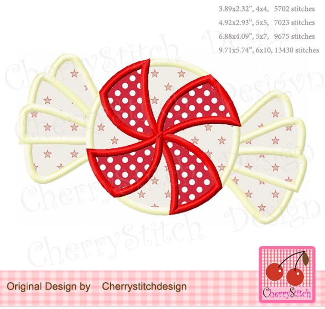Christmas Candy Wrapped Candy Machine Embroidery Design Applique - Etsy