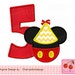 Mouse Head With Birthday Number 5, Birthday Mickey Embroidery Design ...