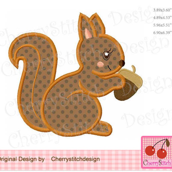 Squirrel Applique - Etsy UK