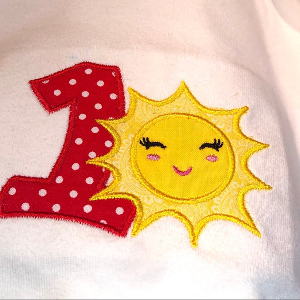 Sunshine Number 1 Smiling Sun Machine Embroidery Applique - Etsy
