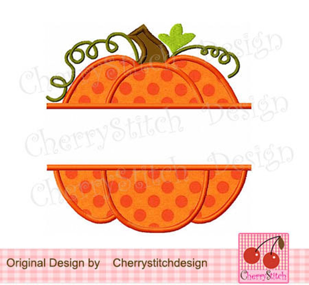 Split Pumpkin Fall Pumpkin Machine Embroidery Applique Design - Etsy