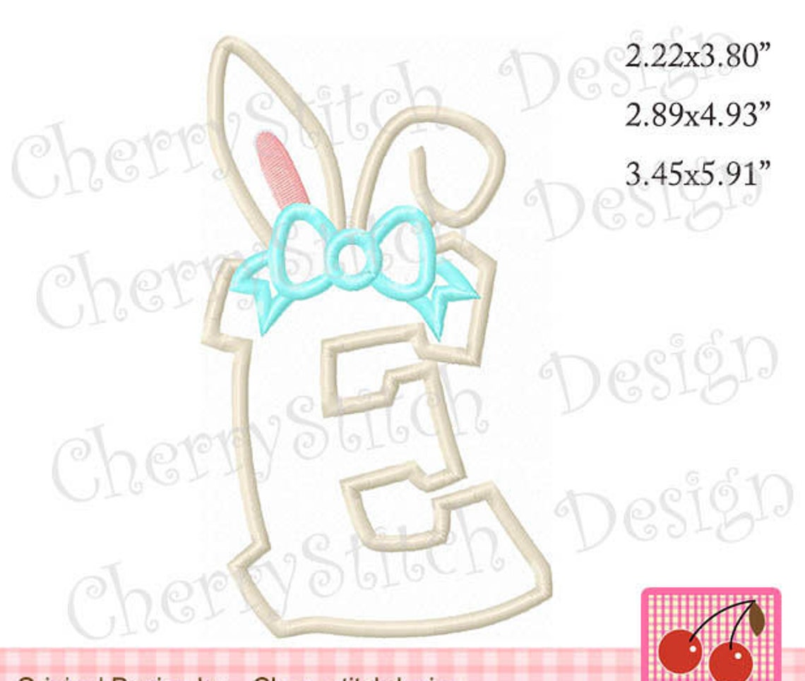 Easter Bunny Monogram E Letter E Easter Machine Embroidery - Etsy