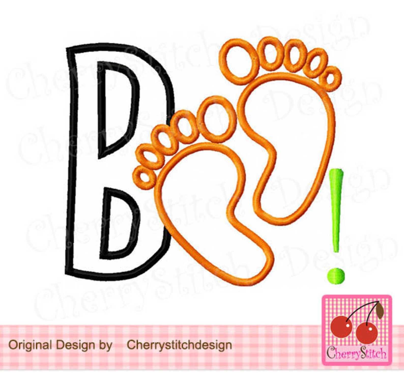 BOO Baby Footprints Halloween Machine Embroidery Applique | Etsy