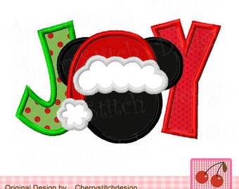 Christmas JOY Minnie Machine Embroidery Applique Approximate | Etsy