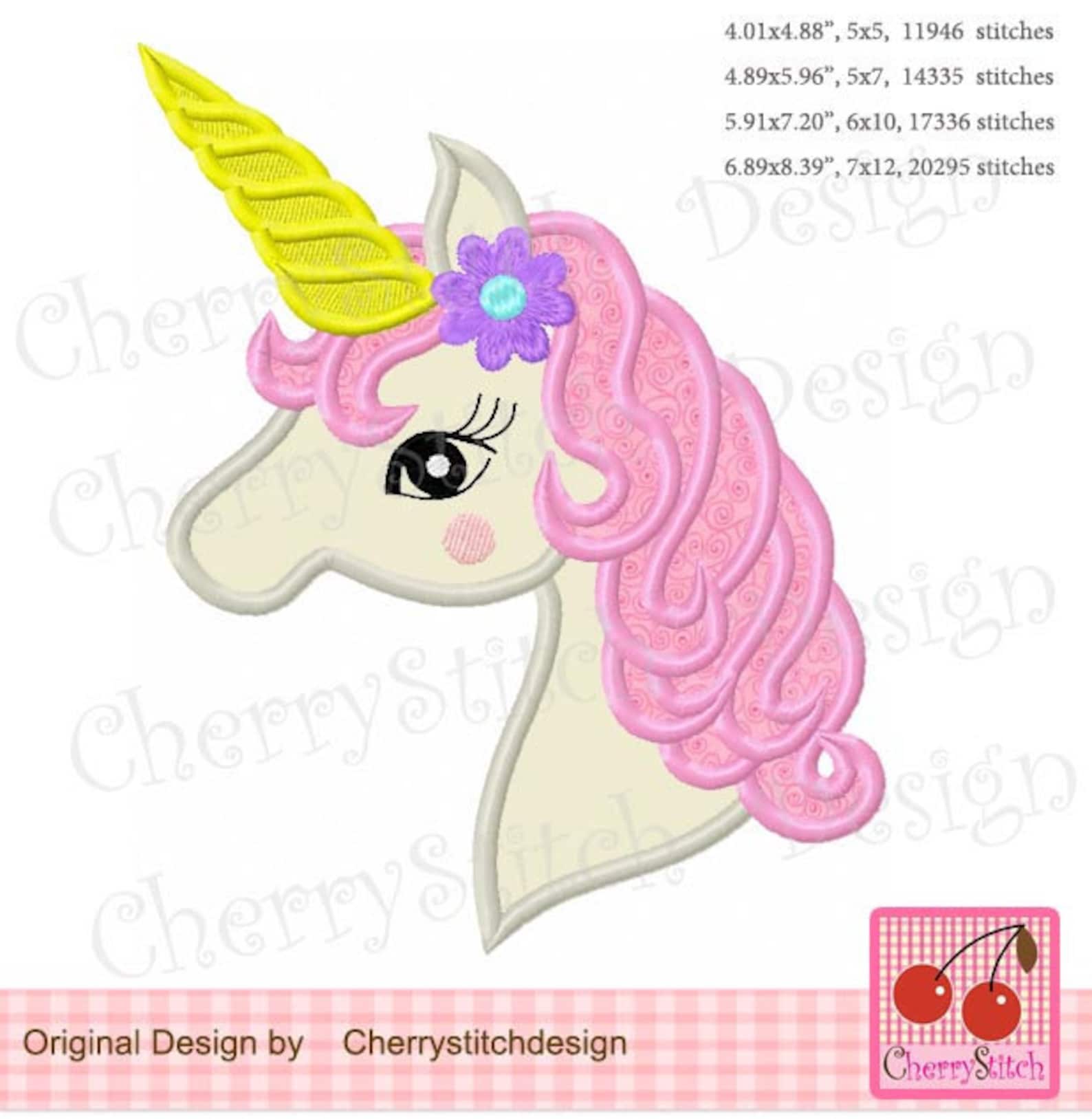 Unicorn Machine Embroidery Applique Design AN0452 | Etsy