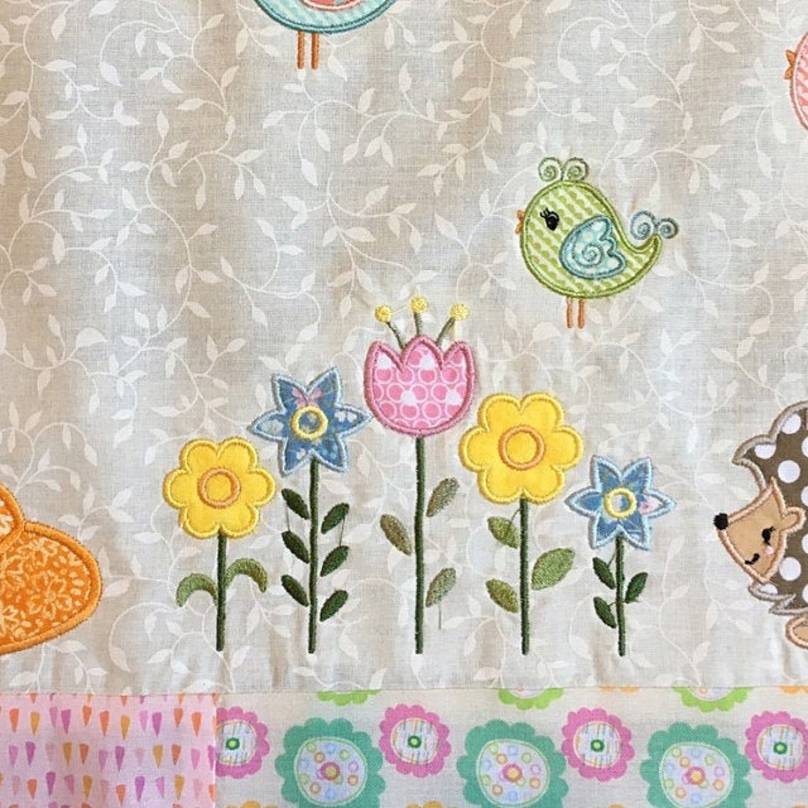 Flowers Applique Machine Embroidery Design SPRING04 - Etsy