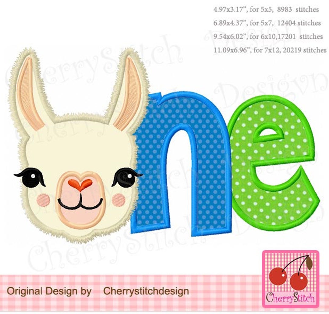 Llama One, Llama Face, Flowers Llama Boy, Birthday One Machine ...