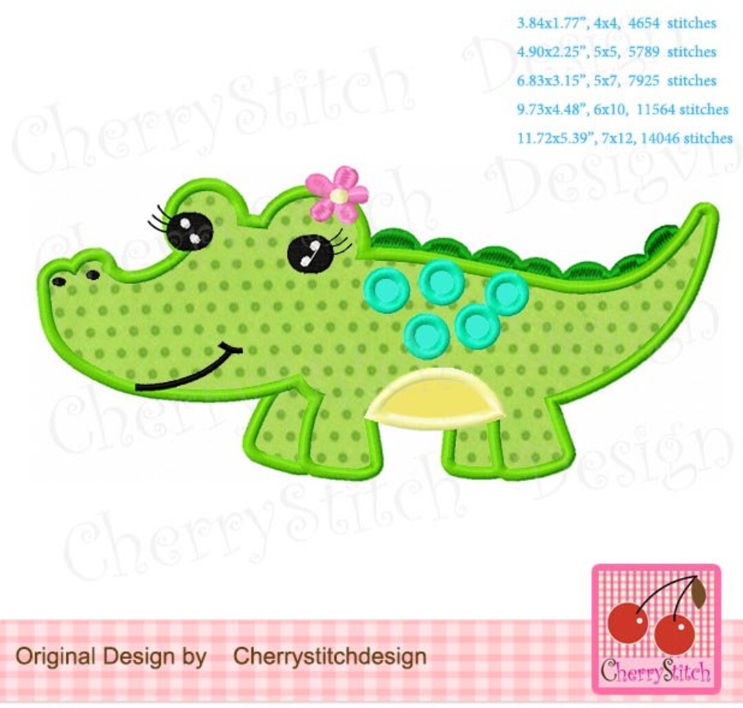 Alligator Applique Animal Machine Embroidery - Etsy