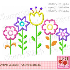 Flowers Applique Machine Embroidery Design - Etsy
