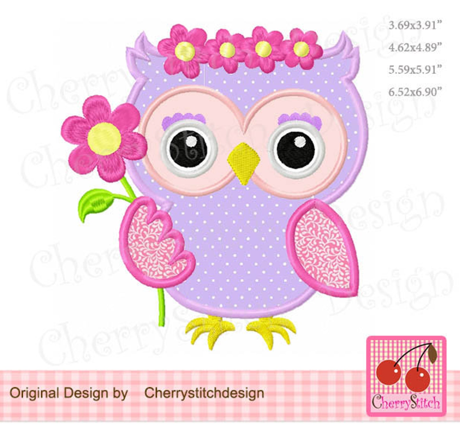 Owl Flowers Owl Machine Embroidery Applique AN0126 for 4x4 | Etsy